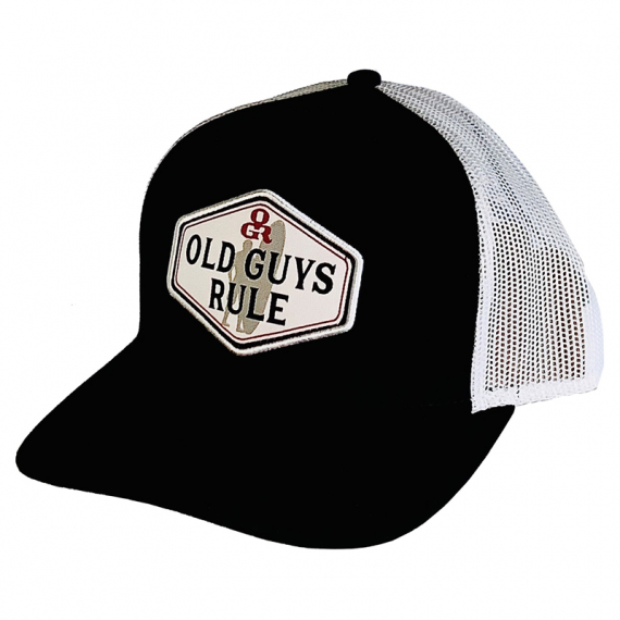 Old Guys Rule Hex Badge Black/White | Sportfishtackle.de